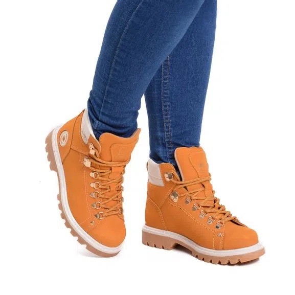 Bota coturno cravo e canela rodeo brush café feminina :: Amil Calçados